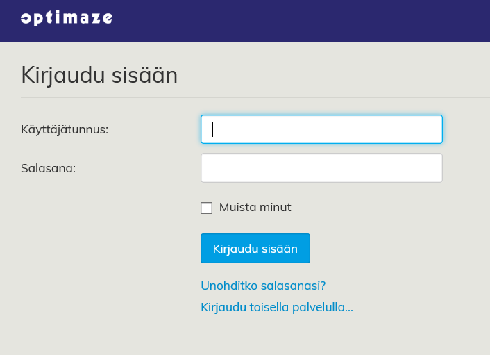 Sisäänkirjautuminen - EG Optimaze Docs - Confluence EG A/S